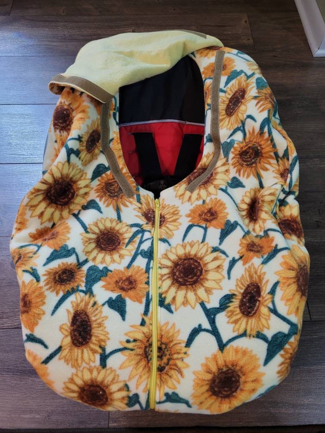 Large Yellow Sunflower Fleece and Yellow Flannel Infant Baby Girl Boy ...