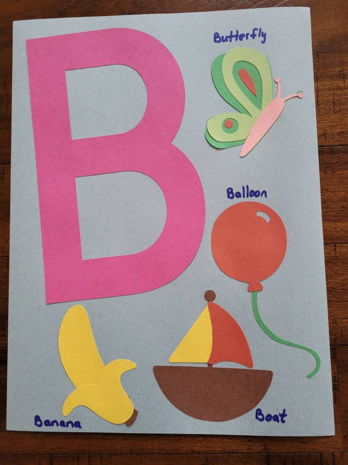 B is For... Preschool Paper Craft Banana Balloon Butterfly | Etsy