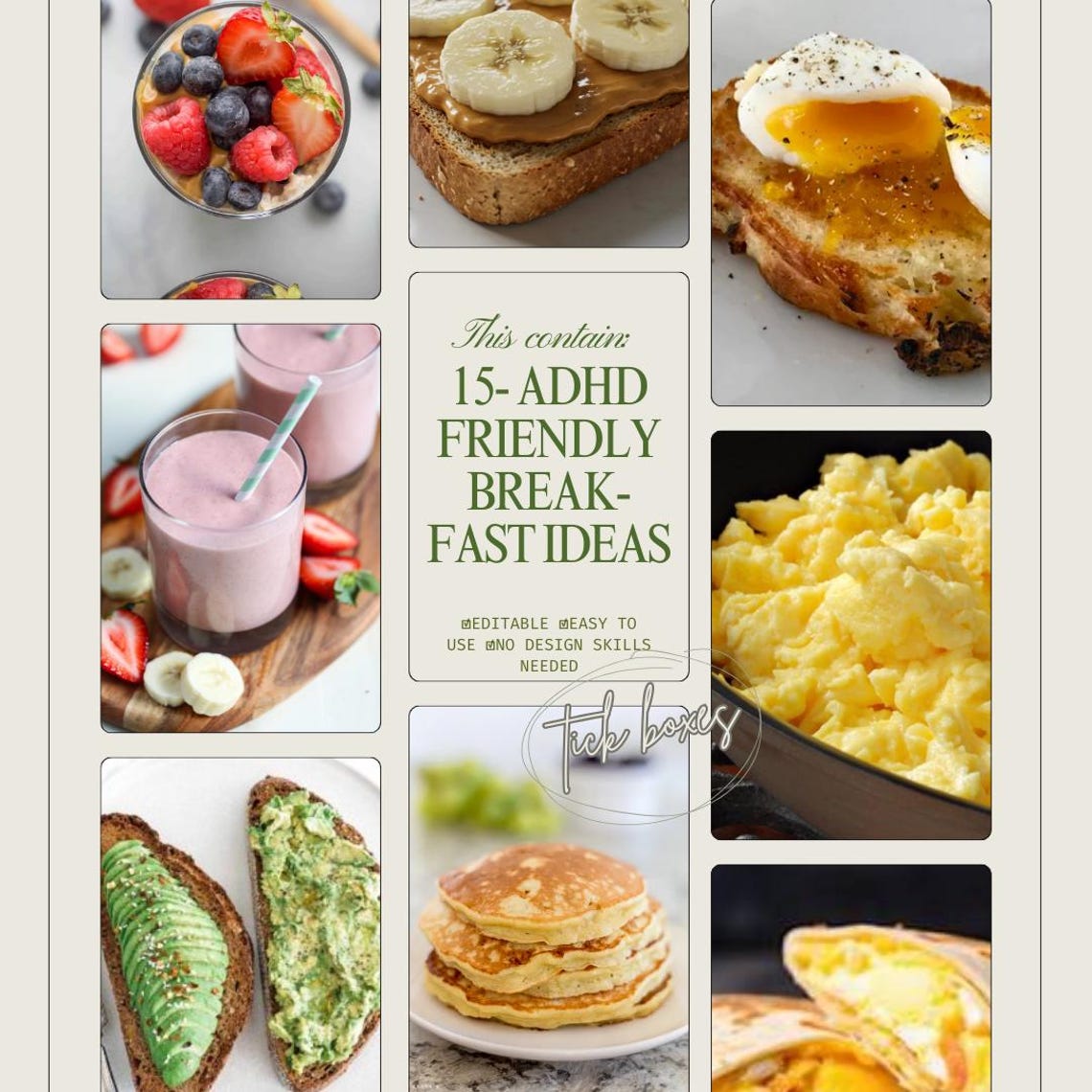 Low-decision ADHD Meal Planner • Simple Breakfast Recipes • Digital ...