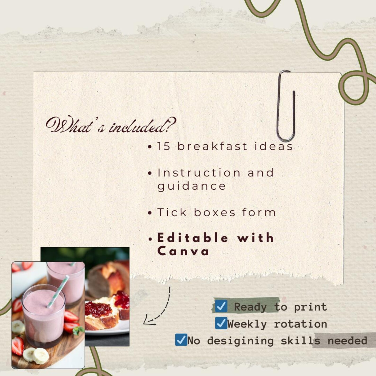 Low-decision ADHD Meal Planner • Simple Breakfast Recipes • Digital ...