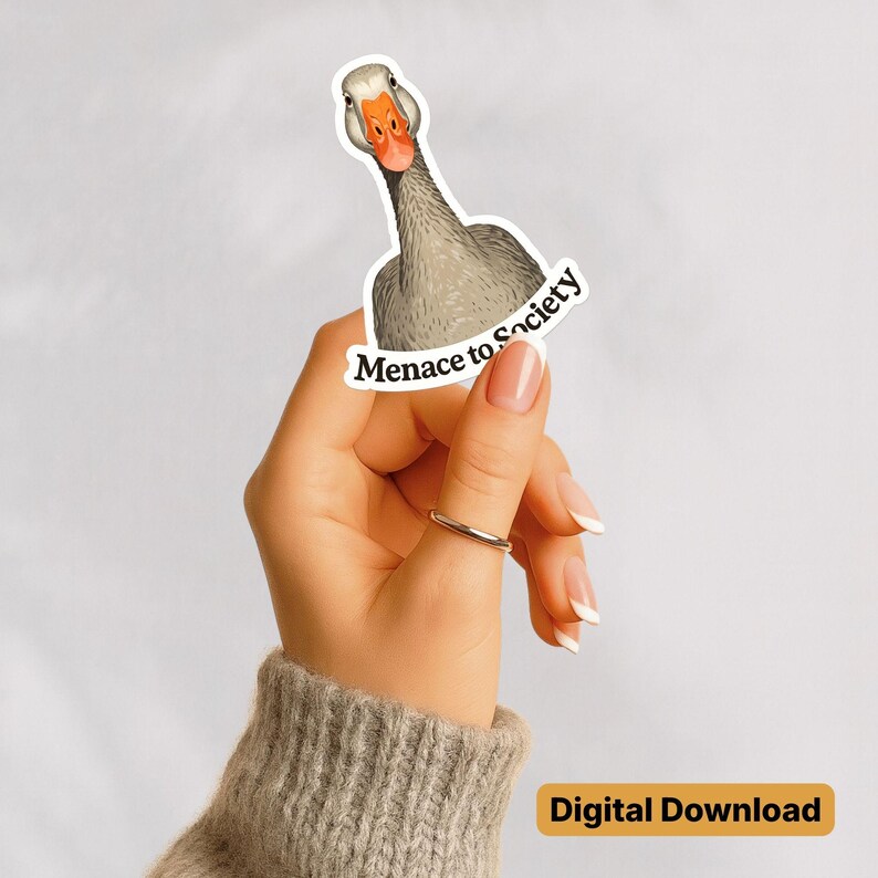 Menace to Society | Goose Humor Sticker | Digital Illustration - Etsy