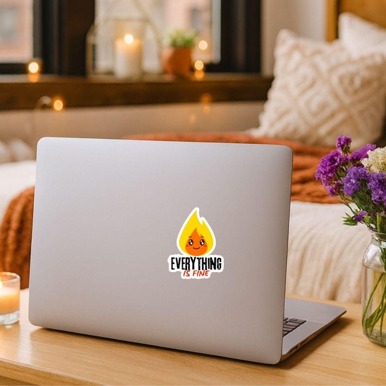 Everything is Fine | Burnout Meme Sticker - Etsy