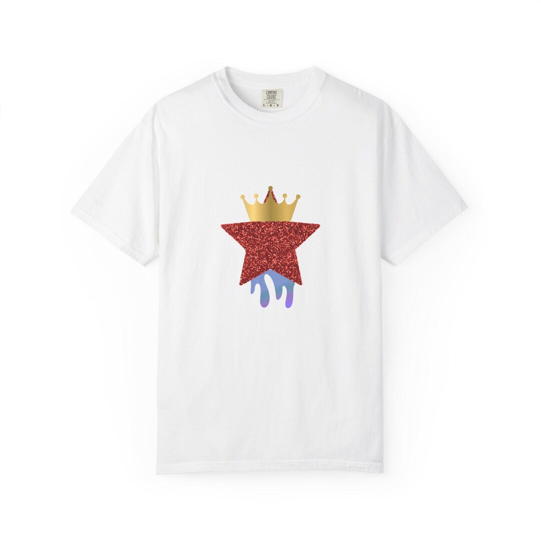 Star Crown Dripping Paint T-shirt | Front Red Star Crown, Back Paint ...