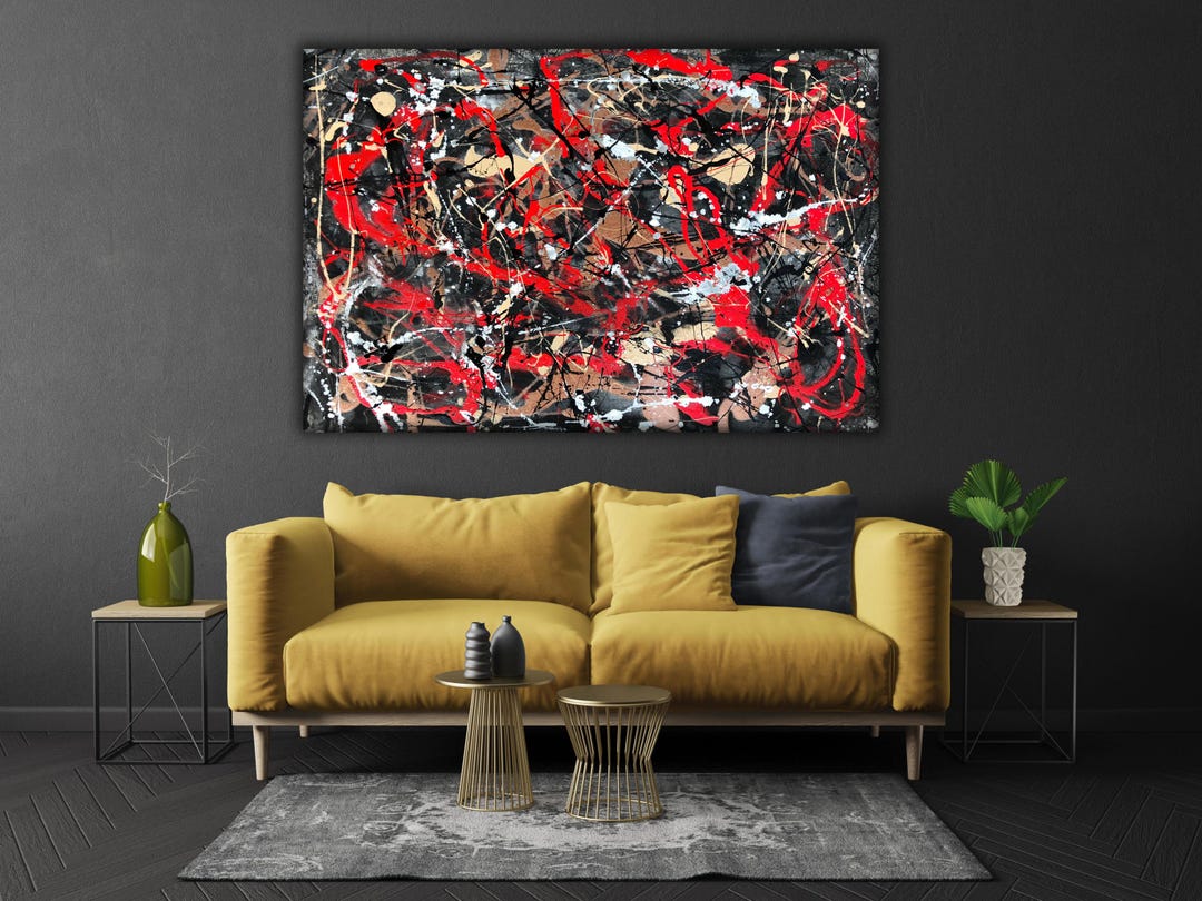 Abstract Expressionist Canvas Print, Colorful Drip Painting - Etsy