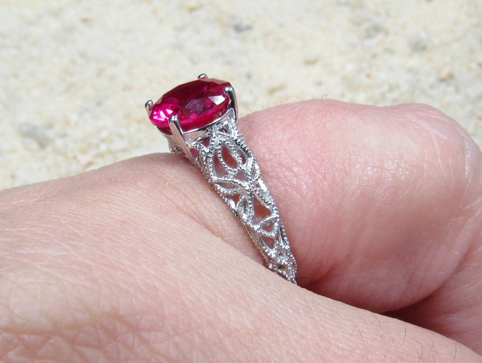 2ct Andromeda 8mm Ruby Engagement Ring Antique Style - Etsy