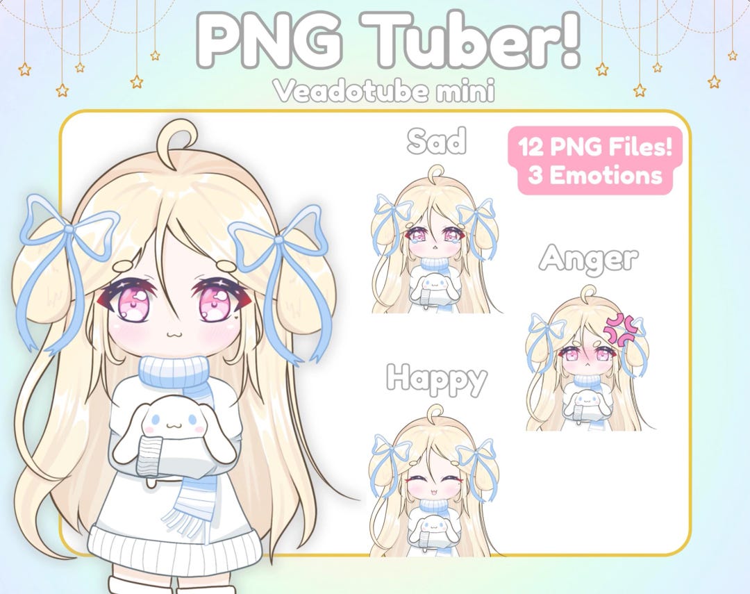 PNG Tuber Dog Girl! Veadotube Mini, Vtuber, Kawaii, Chibi, Cute, Twitch ...