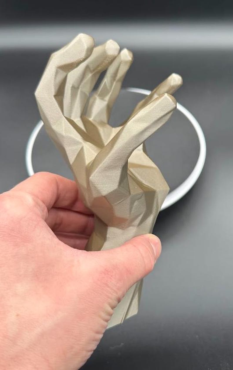 Low-poly Geometric Hand Sculpture | Modern Abstract Decor | Minimalist ...