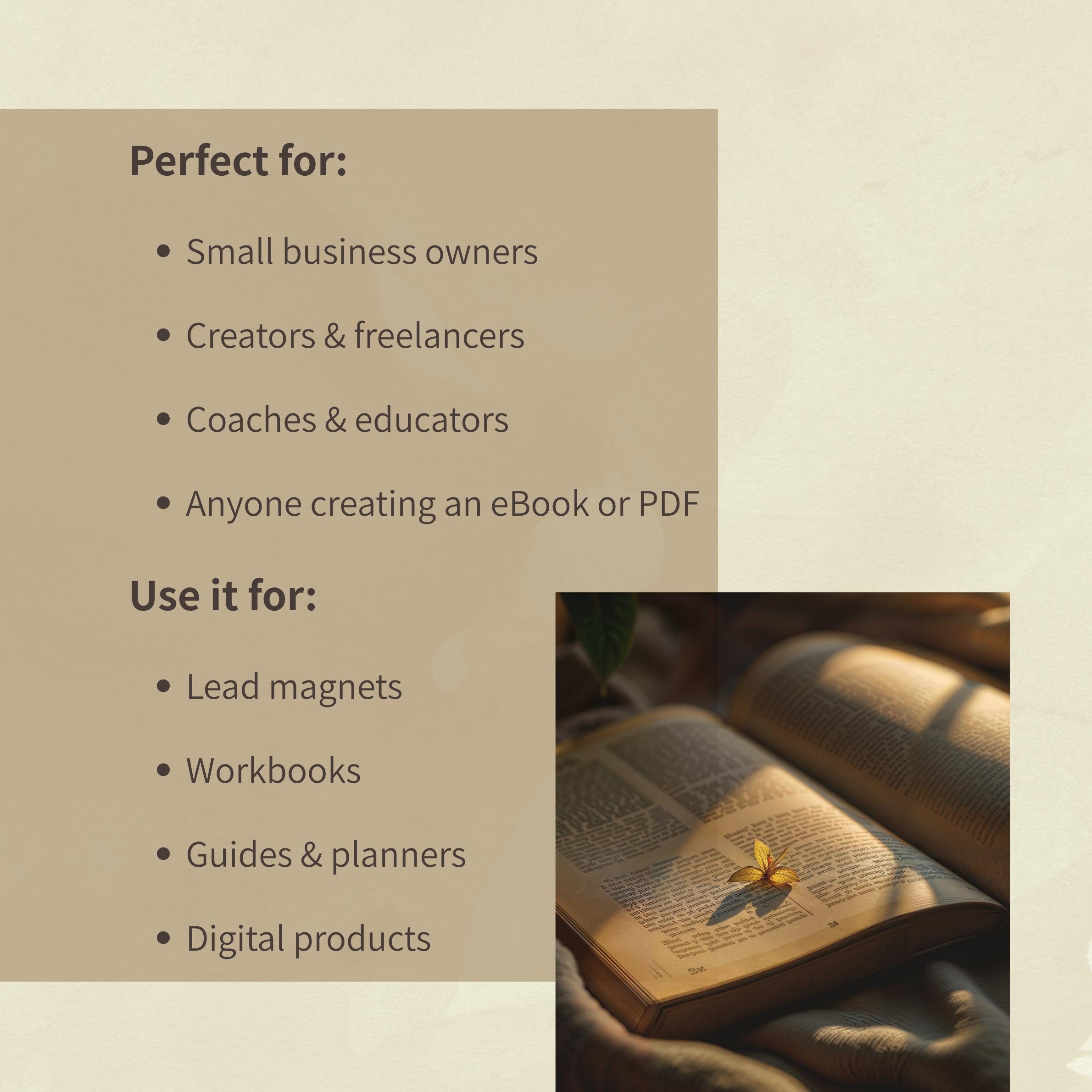 Warm Neutral Ebook Template – 40 Page Editable Canva Template for ...