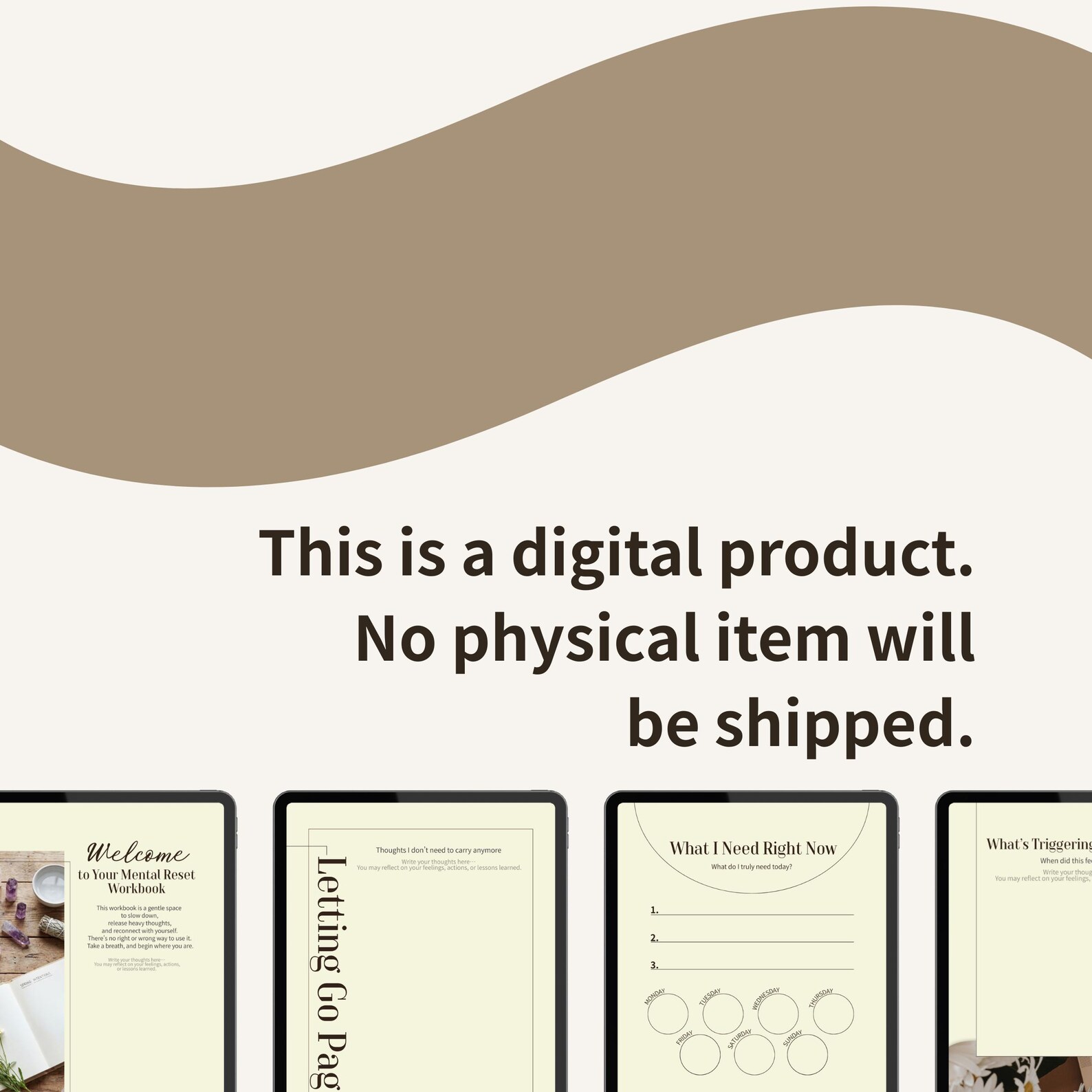 Mental Reset Workbook Canva Template | Minimal Self Care Journal ...