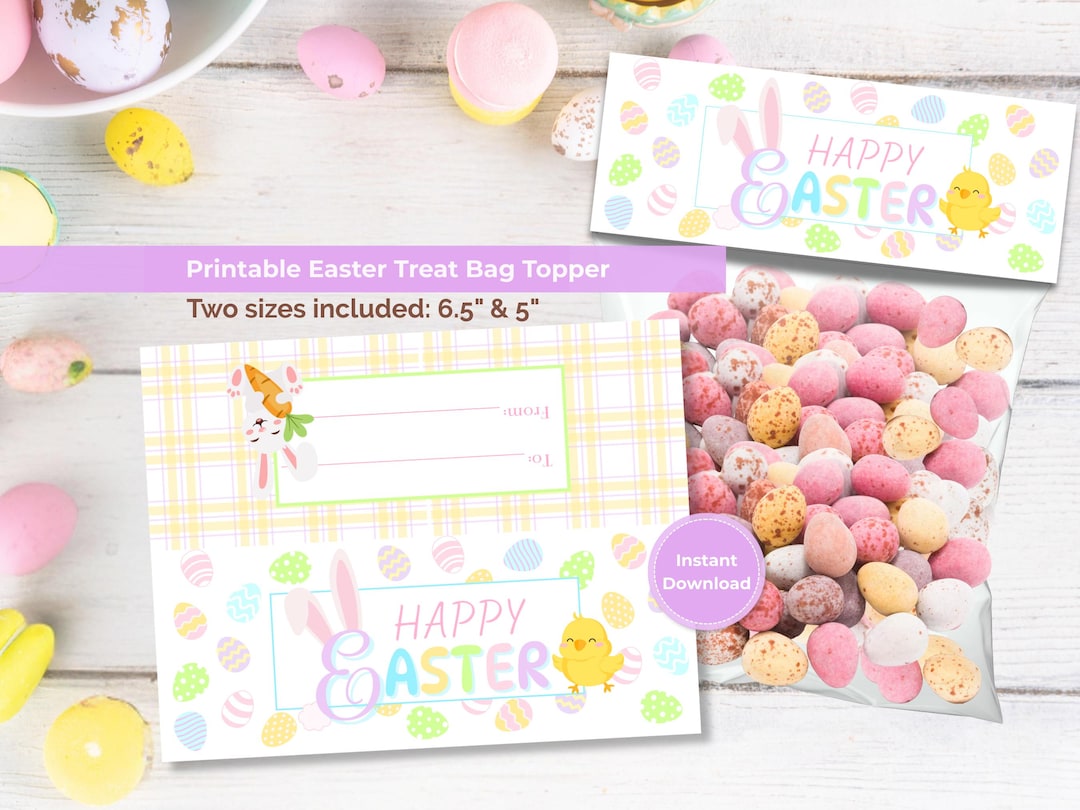 Easter Treat Bag Topper Printable | Egg-stra Sweet Candy Favor ...
