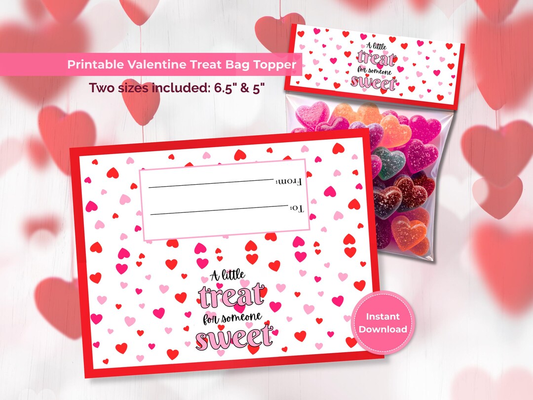 Valentine's Day Sweet Treat Bag Toppers Printable – Instant Download - Etsy