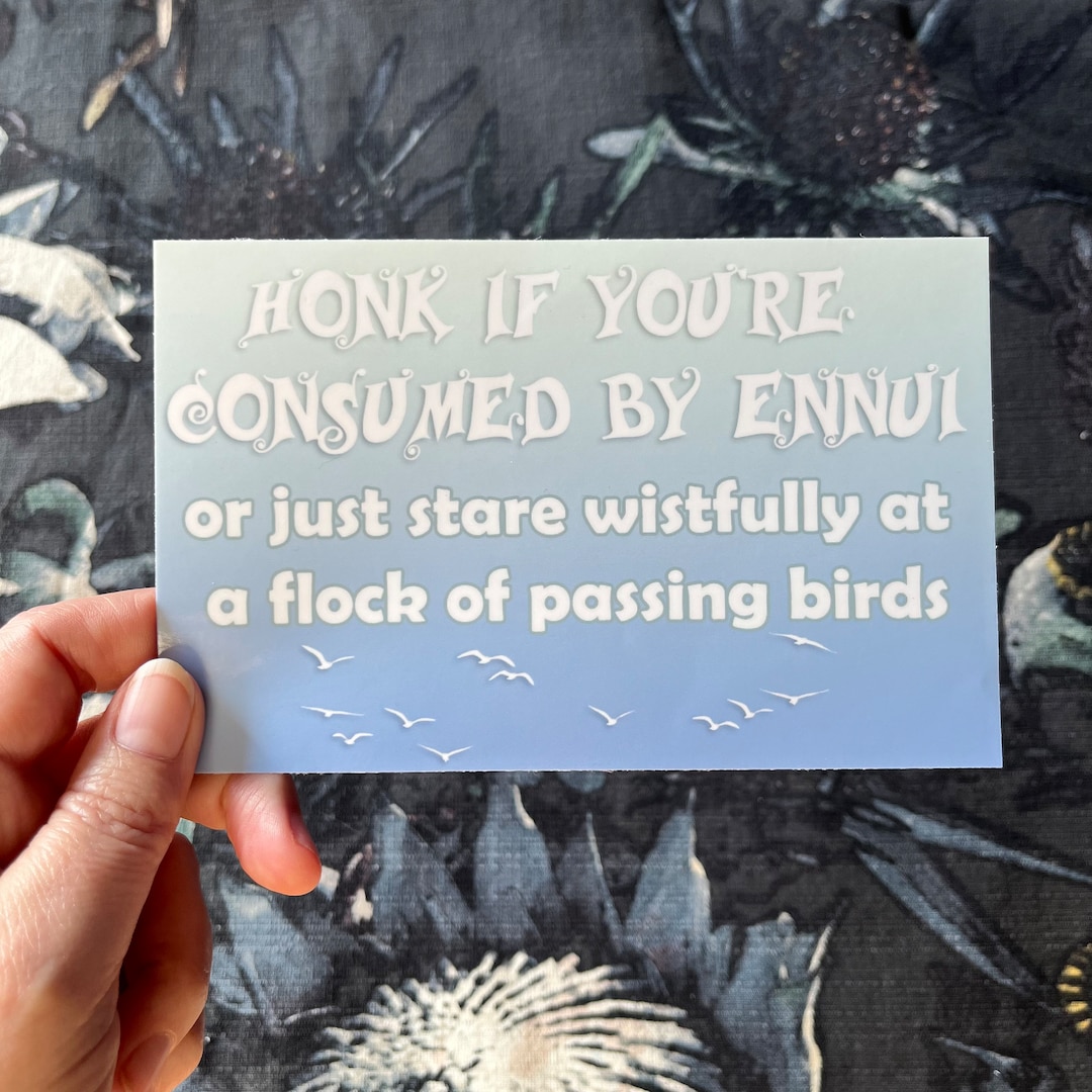 Honk If You're Consumed by Ennui 6" Bumper Sticker - Etsy