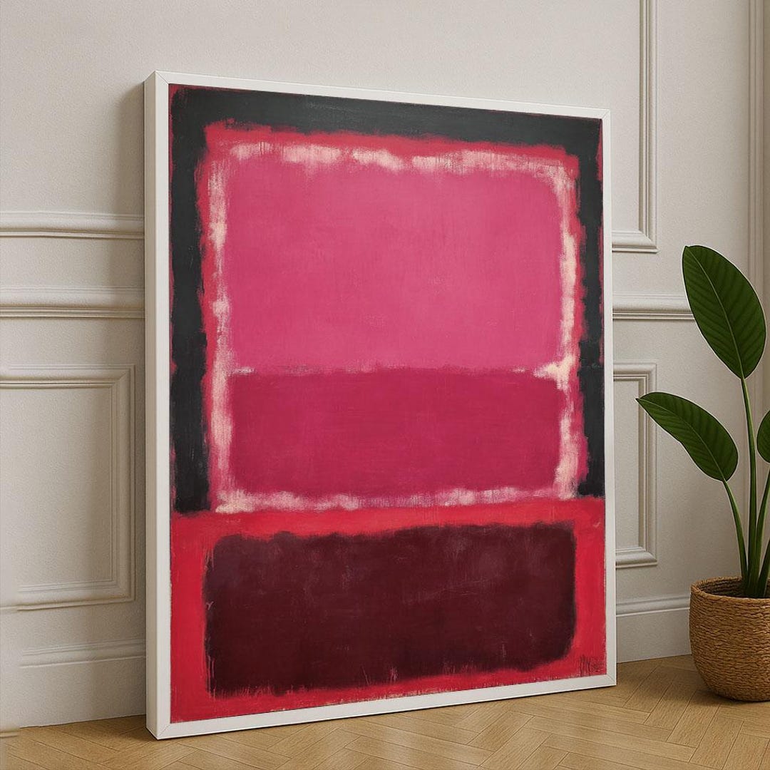 Mark Rothko Inspired Red and Pink Canvas Bold Color Field Painting for ...