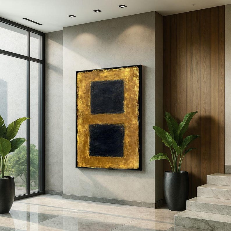 Rothko Style Black and Gold Canvas Iconic Color Field Painting ...