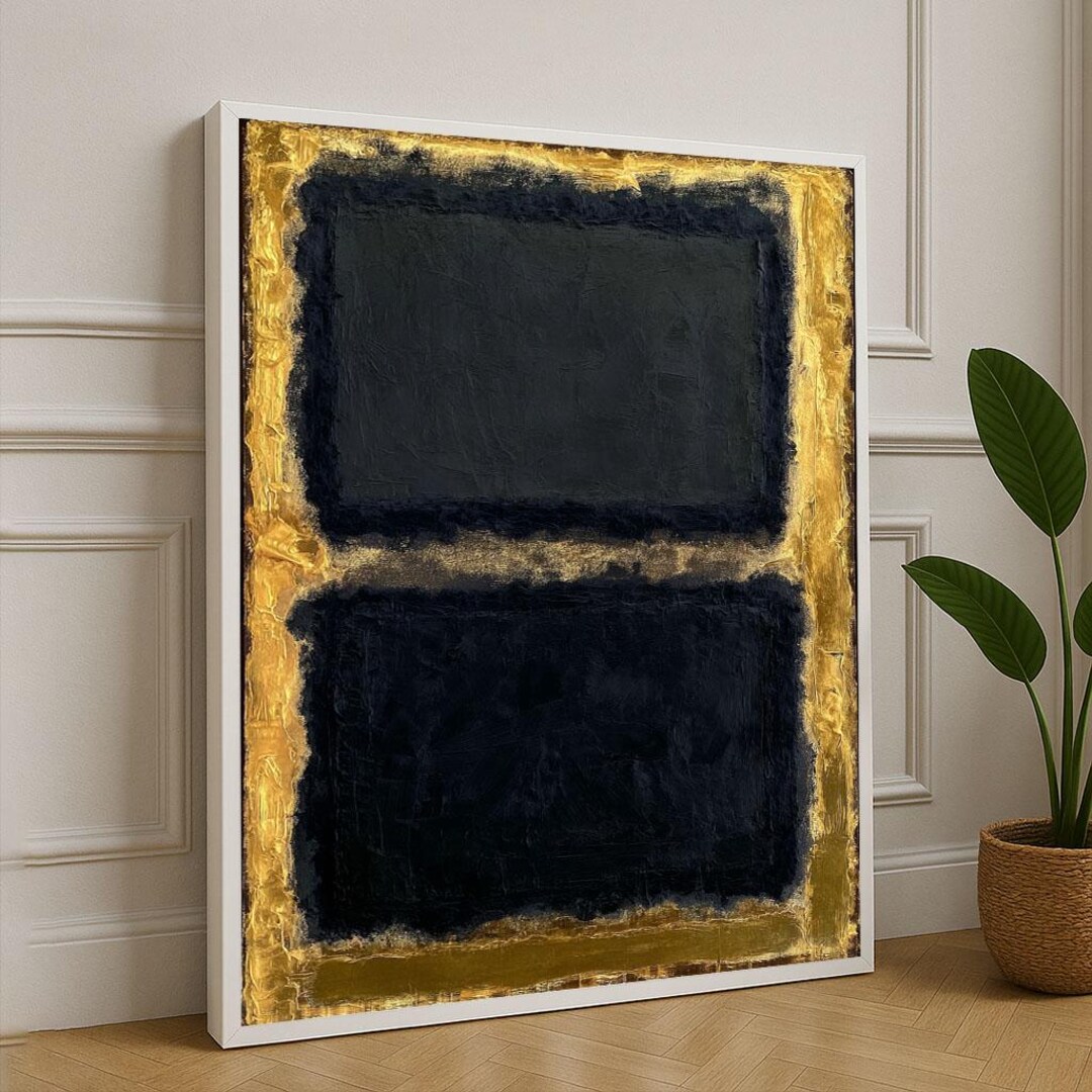 Mark Rothko Inspired Black and Gold Canvas Painting, Modern Art - Etsy