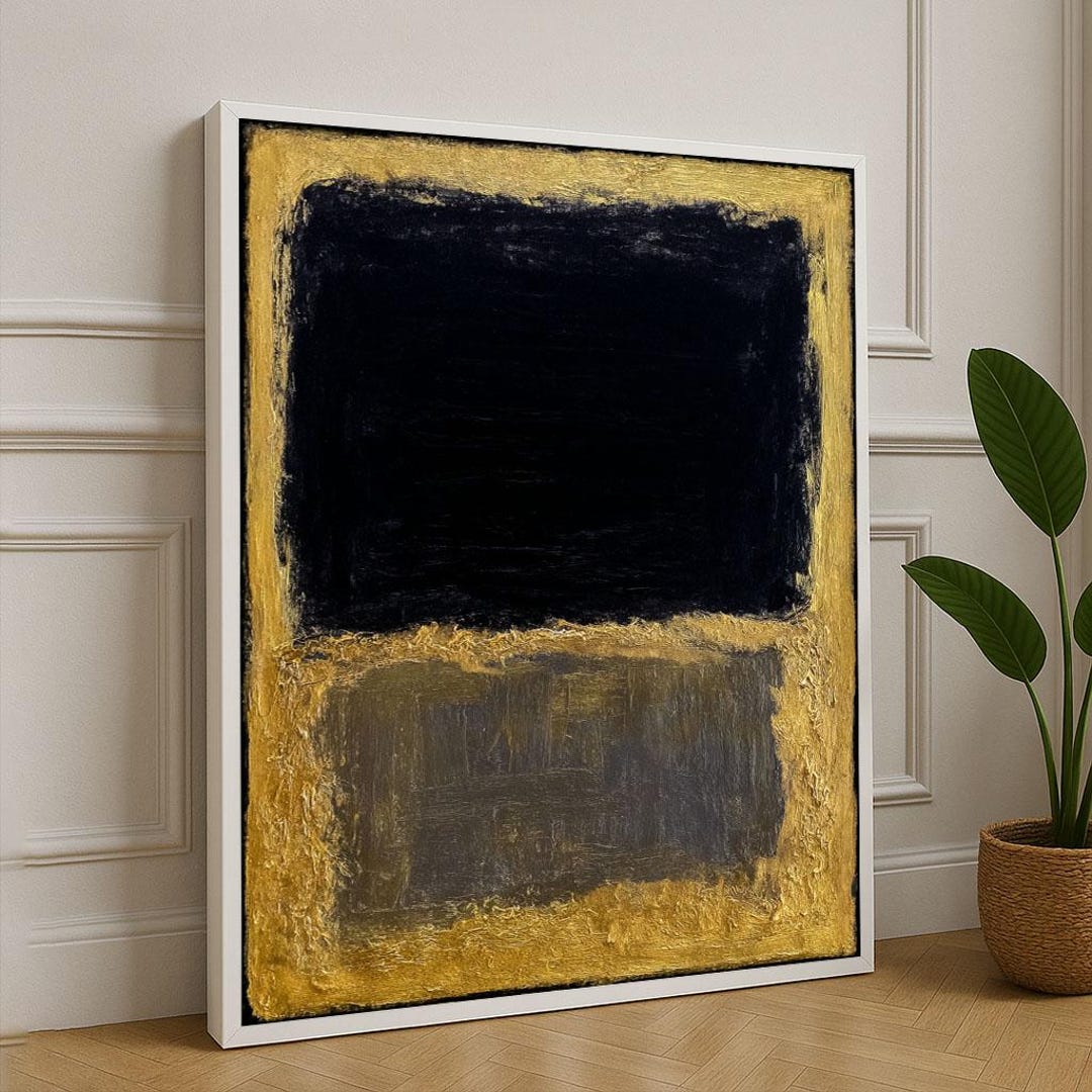 Mark Rothko Inspired Black and Gold Canvas Bold Color Field Painting ...