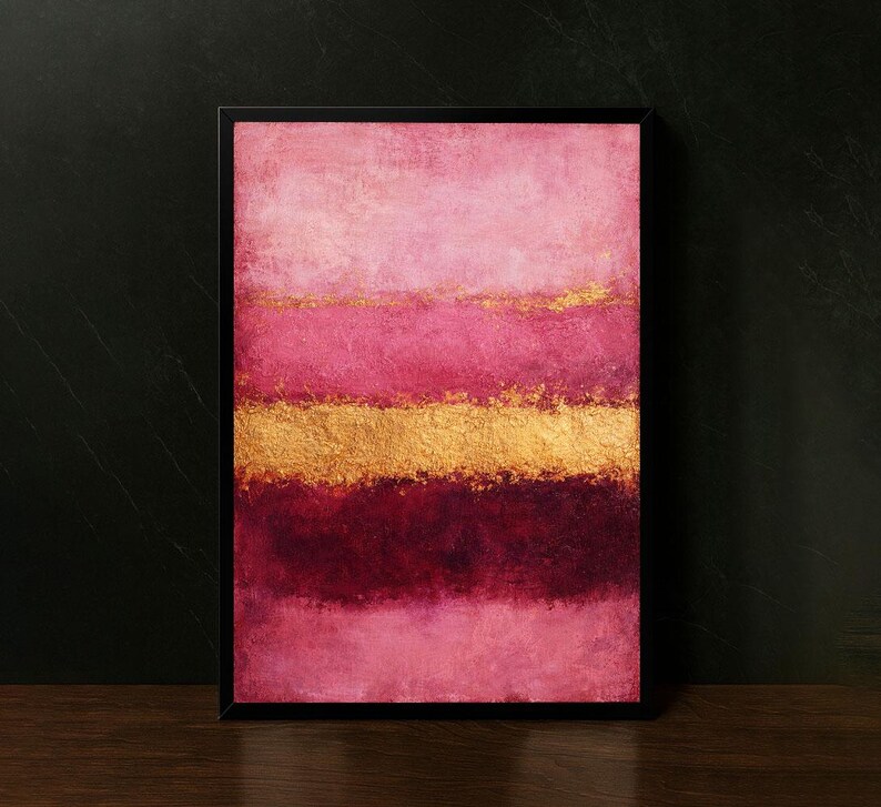 Mark Rothko Deep Pink Gold Canvas Wall Art Print Modern Living Room ...