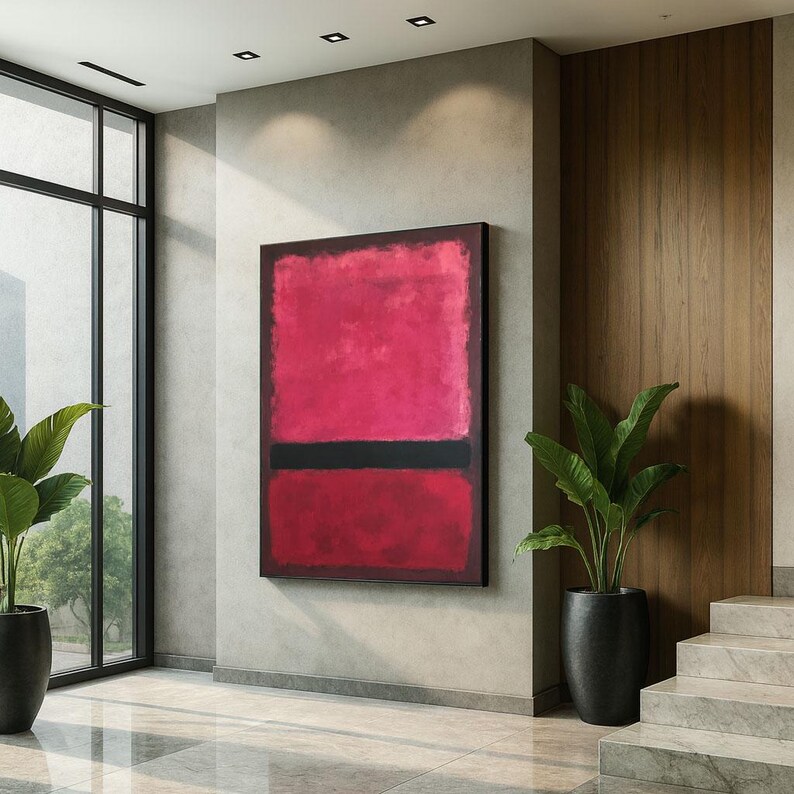 Mark Rothko Inspired Red and Black Canvas Bold Color Field Painting ...