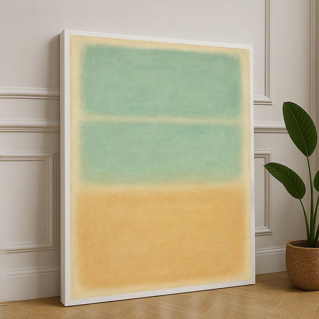 Mark Rothko Teal Yellow Canvas Wall Art Print Modern Living Room Decor ...