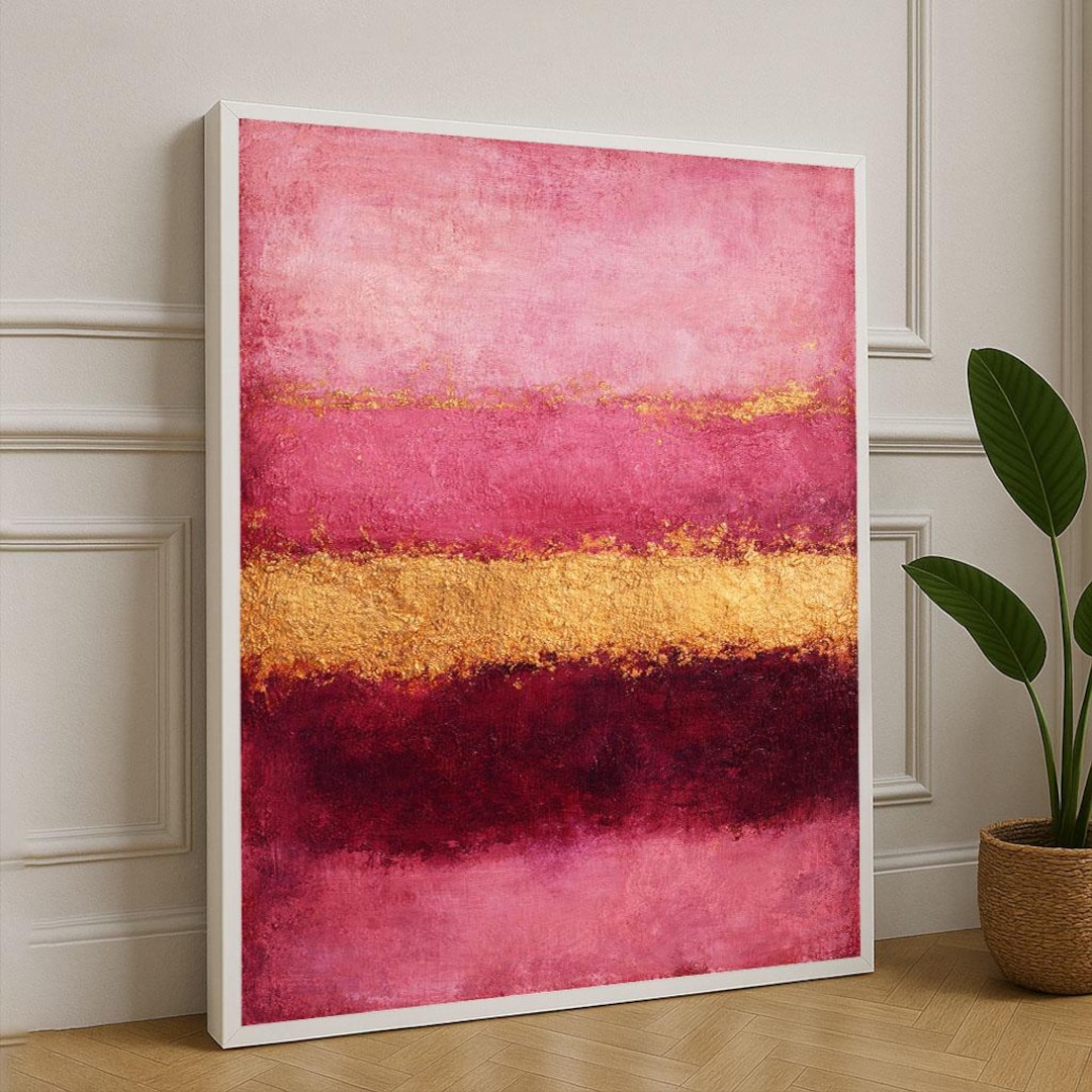 Mark Rothko Deep Pink Gold Canvas Wall Art Print Modern Living Room ...