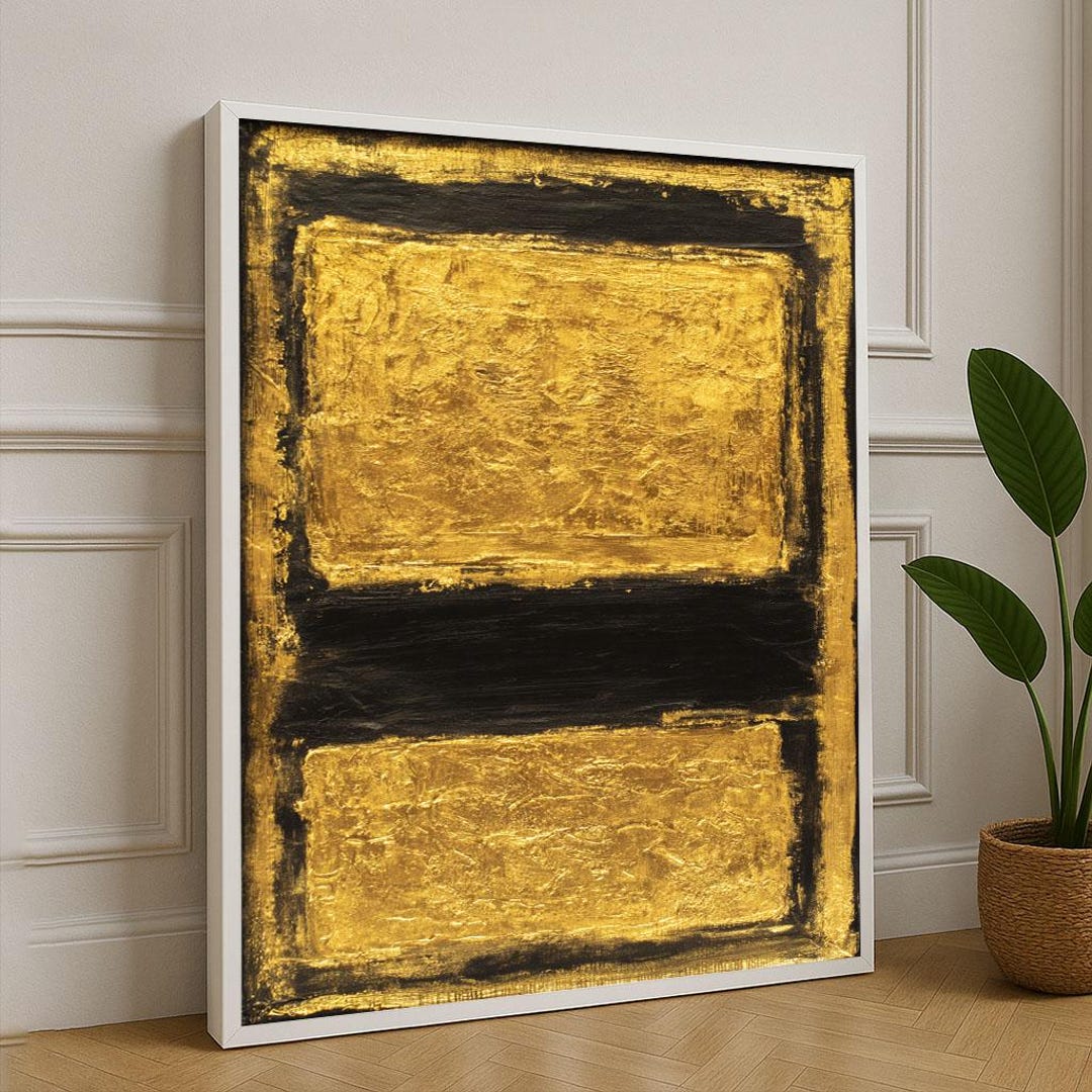Rothko Style Gold & Black Canvas Print, Minimalist Art - Etsy