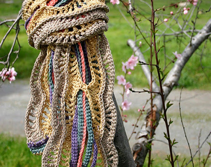 Scarf Crochet Pattern A Tangle of Color Scarf Pattern - Etsy