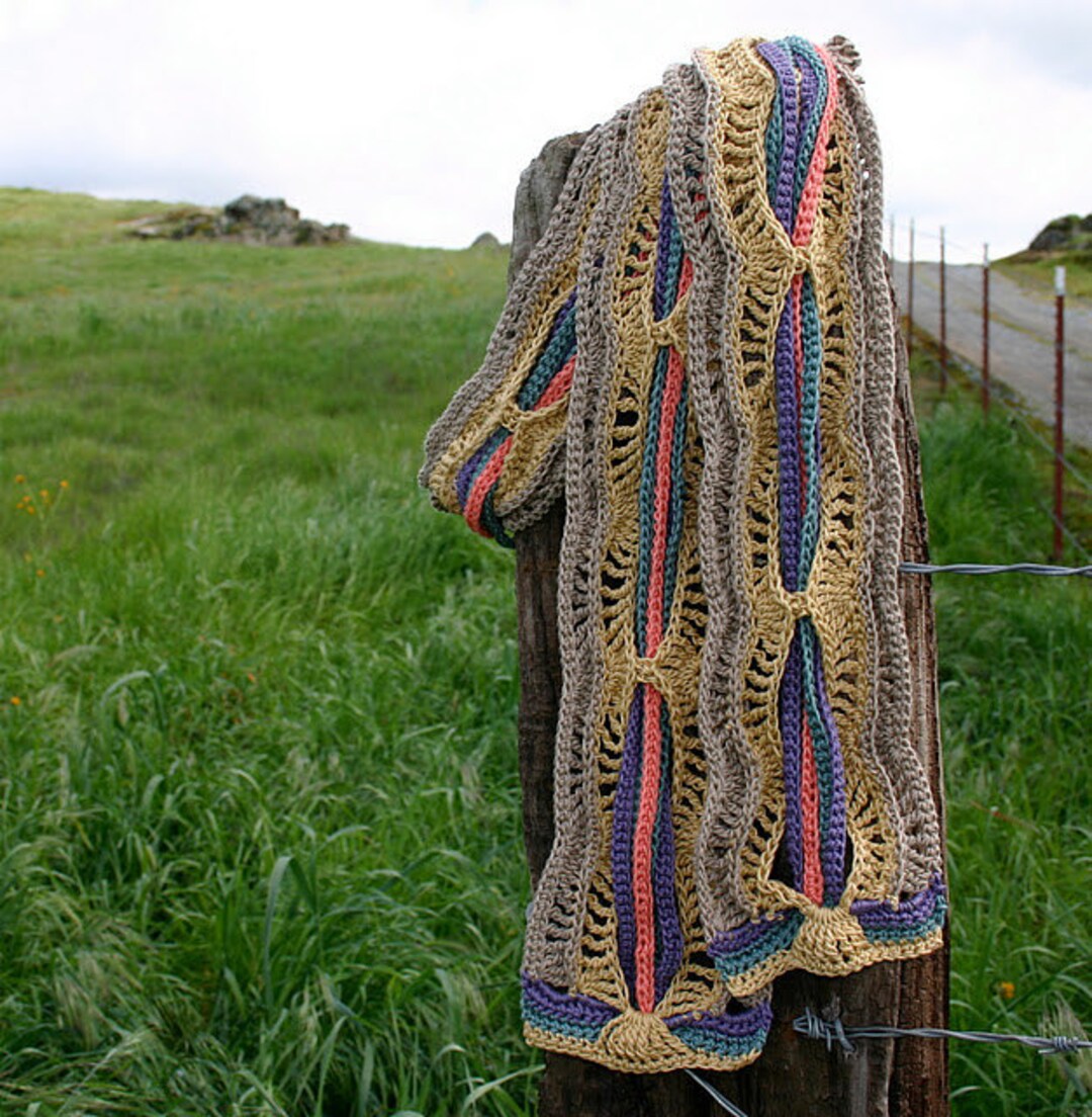 Crochet Pattern, Scarf Pattern - A Tangle of Color Scarf - Etsy