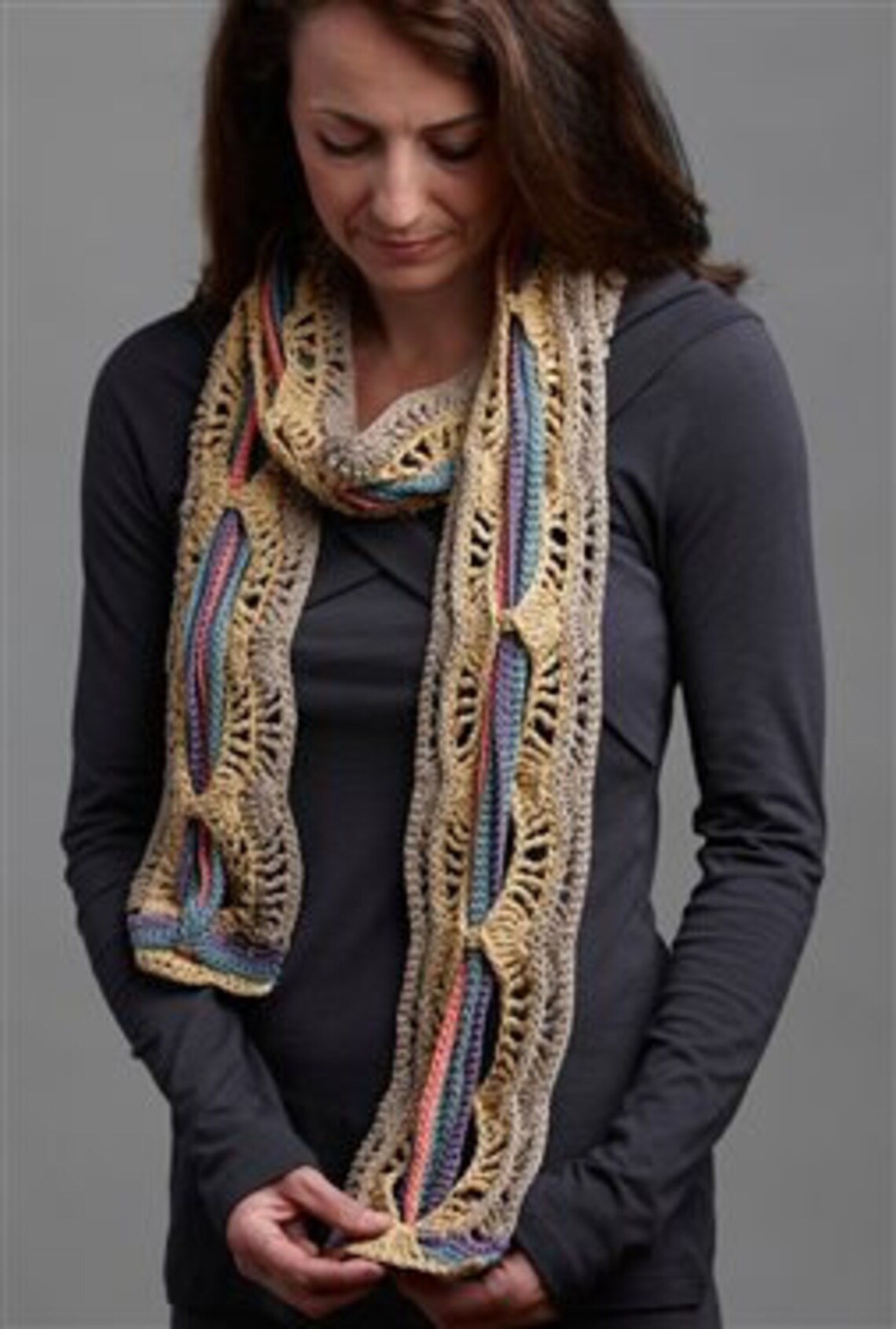 Crochet Pattern, Scarf Pattern A Tangle of Color Scarf - Etsy