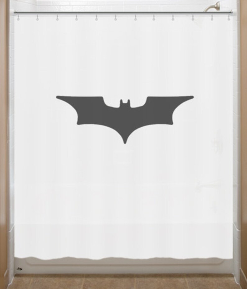 Batman Begins Shower Curtain logo bat man bathroom decor bath | Etsy