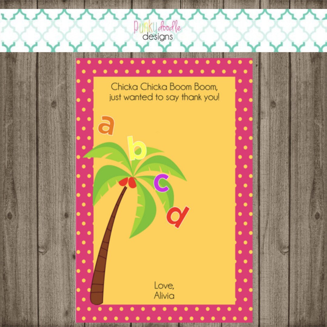 Chicka Chicka Boom Boom Thank You Cards - Digital Image - Etsy