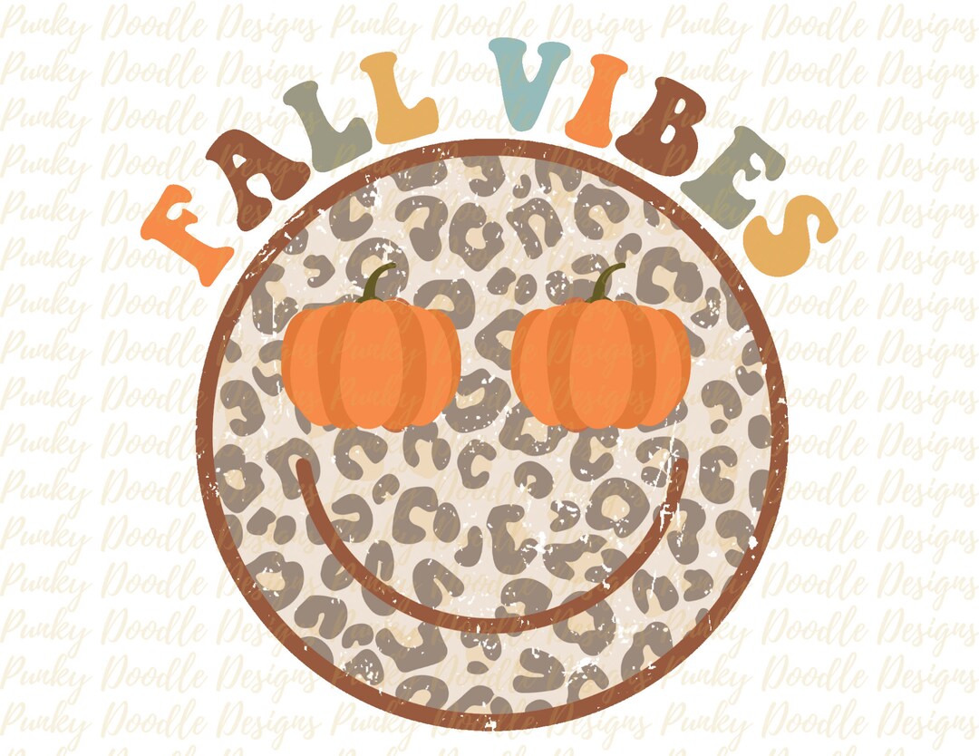 Fall Vibes Sublimation~fall Leopard Smiley Face Sublimation~fall ...