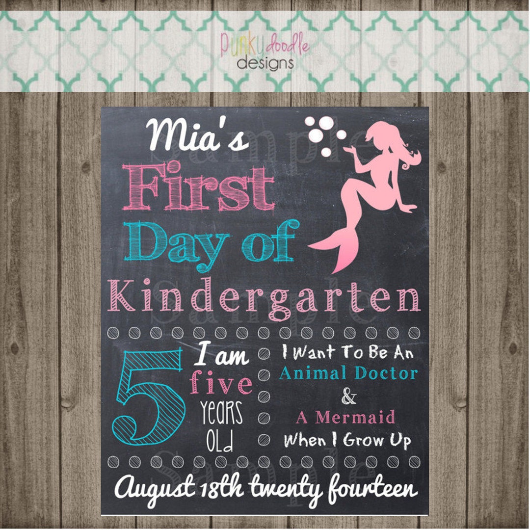 First Day of School Sign - Last Day of School Sign - Mermaid ...