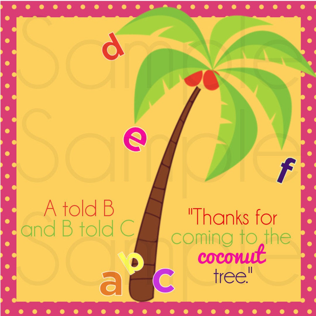 Chicka Chicka Boom Boom Birthday Party Favor Tags - Digital Image - Etsy