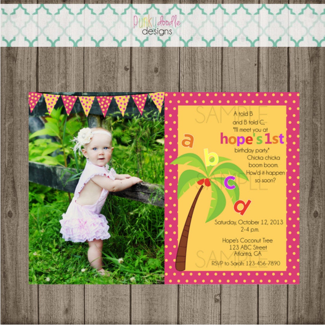 Chicka Chicka Boom Boom Birthday Invitations Chicka Chicka Boom Boom ...