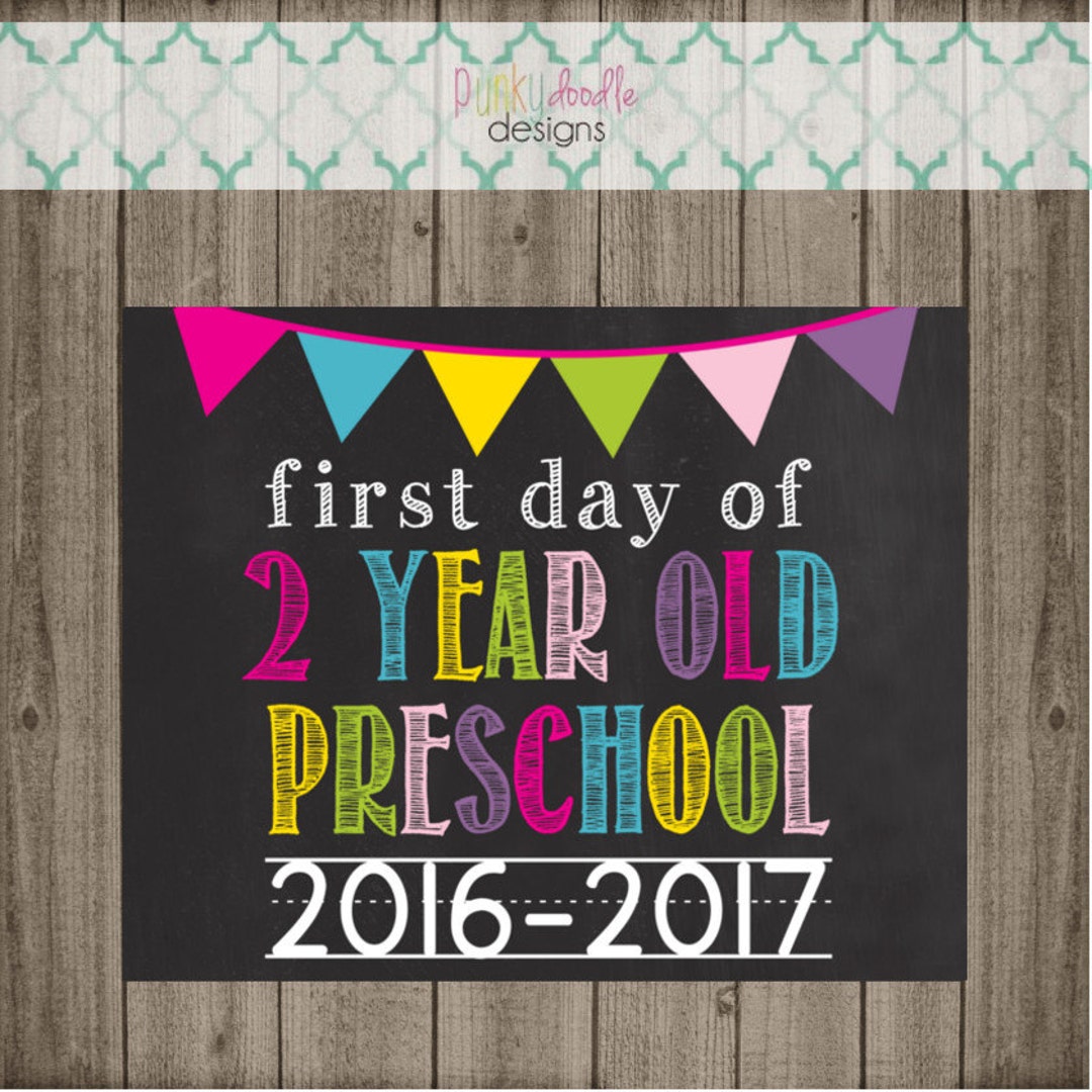 First Day of Preschool Sign - Last Day of Preschool Sign - Printable ...