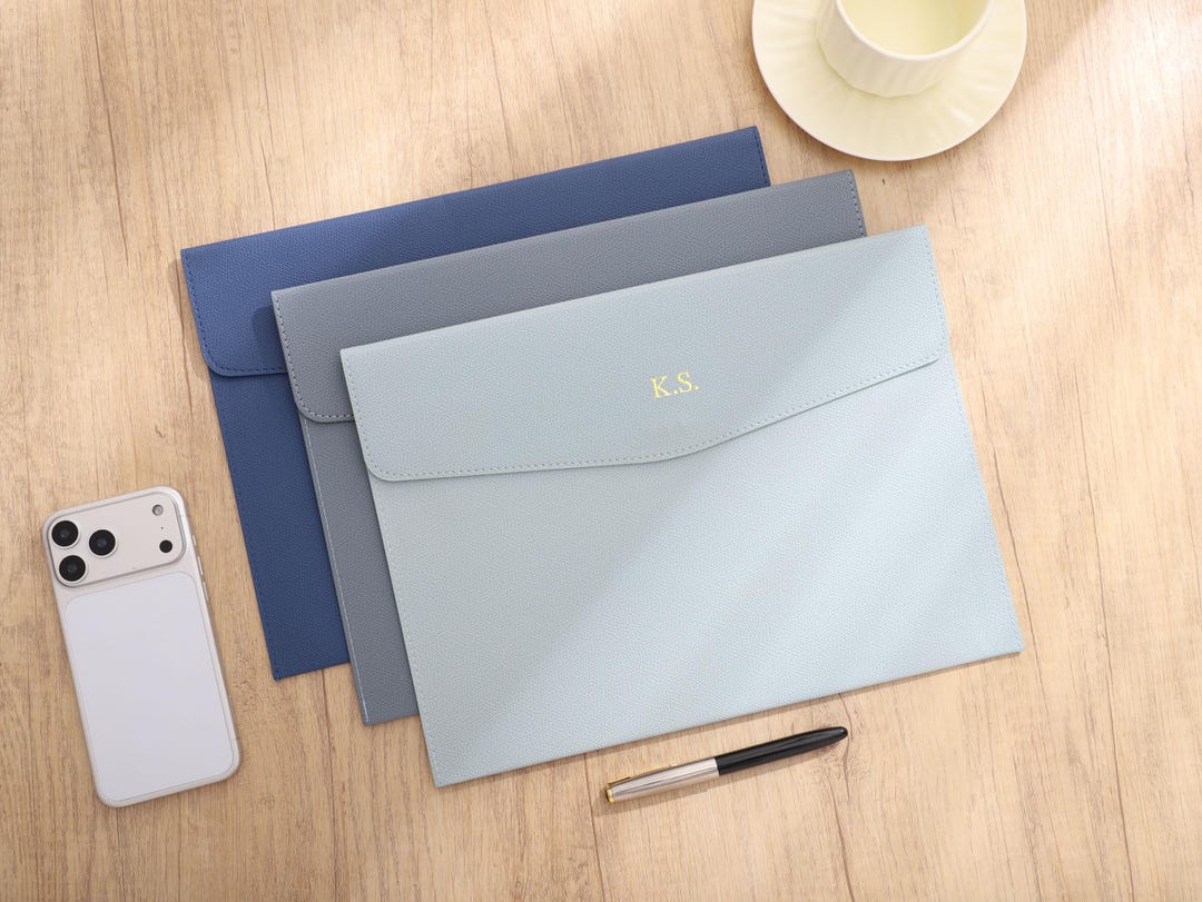 Personalized A4 File Folder, Leather Portfolio for Men, Custom Travel ...