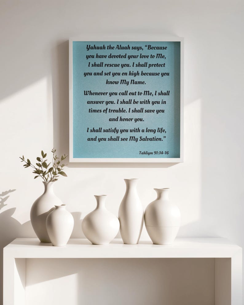 Scripture Poster, Digital Download, Tahliym (psalms) 91:14-16, 3 ...