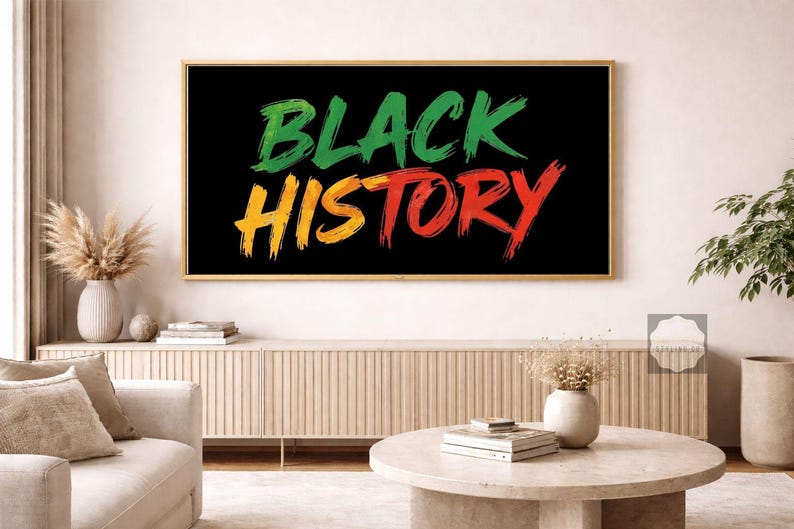Black History Month Frame TV Art | Pan-african Colors Typography ...