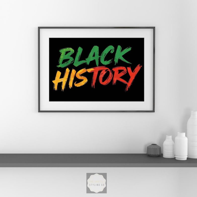 Black History Month Frame TV Art | Pan-african Colors Typography ...
