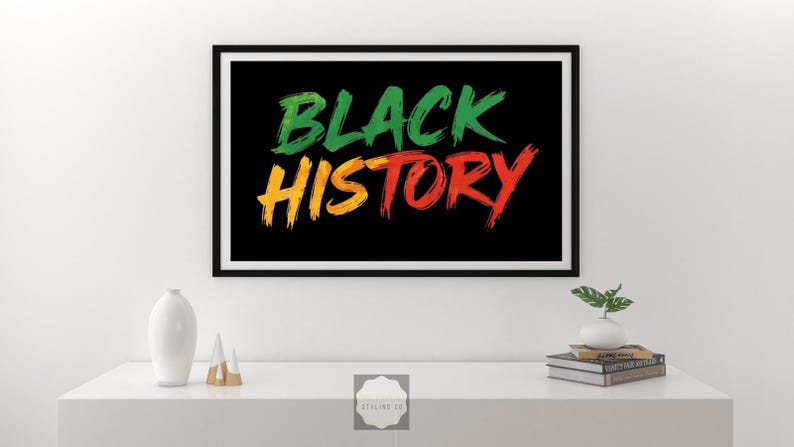 Black History Month Frame TV Art | Pan-african Colors Typography ...