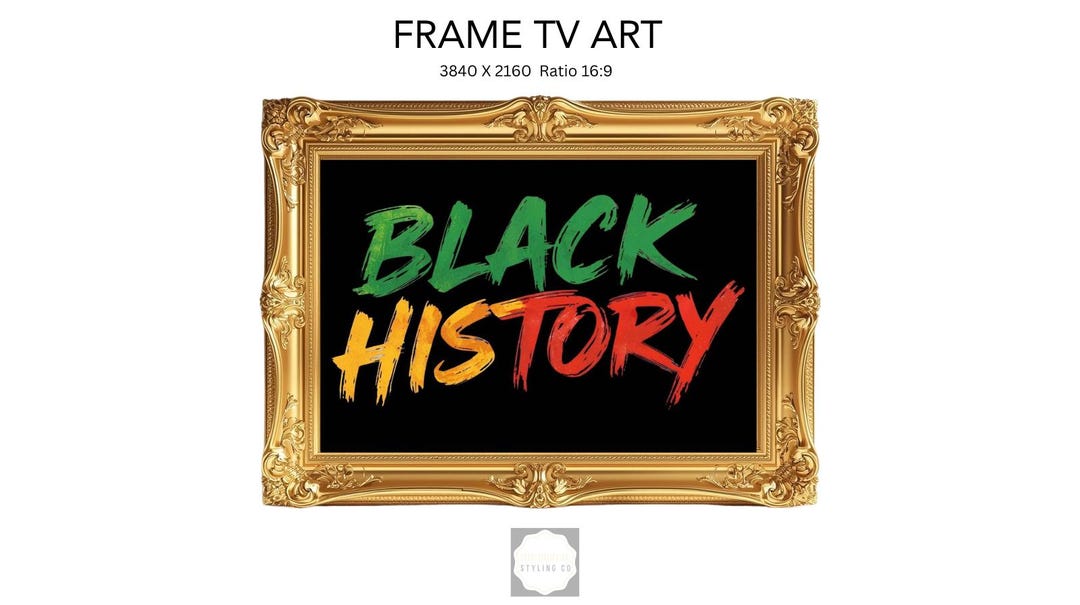 Black History Month Frame TV Art | Pan-african Colors Typography ...