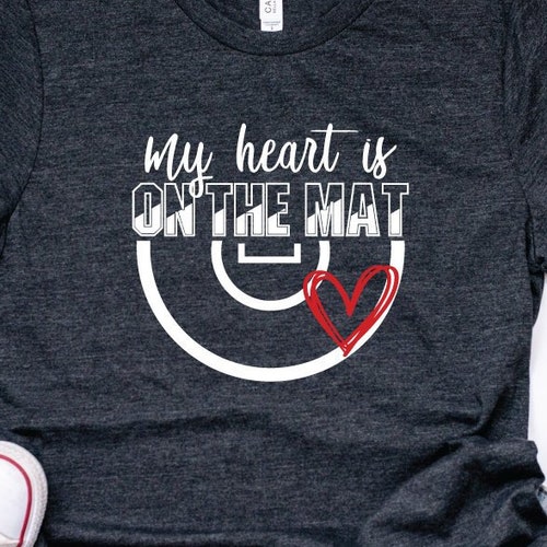My Heart is on the Mat Wrestling SVG Mom Tee Shirt Love - Etsy