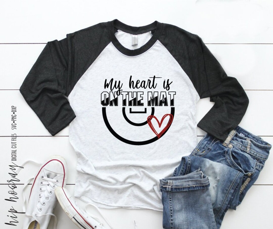 My Heart is on the Mat Wrestling SVG Mom Tee Shirt Love Wrestle Cricut ...