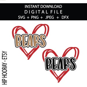 Bears SVG Digital Download Cut File Sticker Football Soccer Team ...