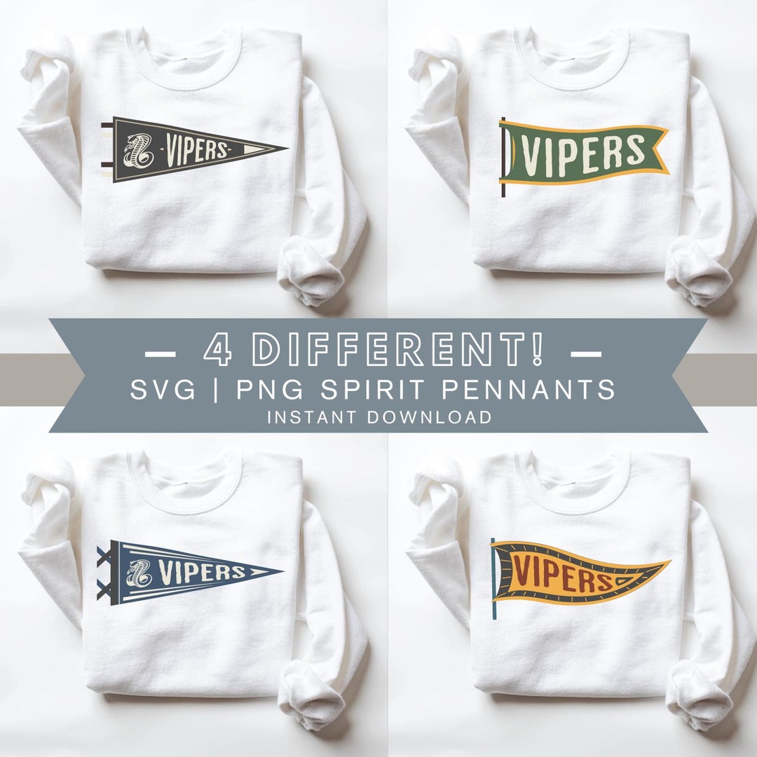 Pennant Mascot Vipers PNG SVG Digital File for High School College ...
