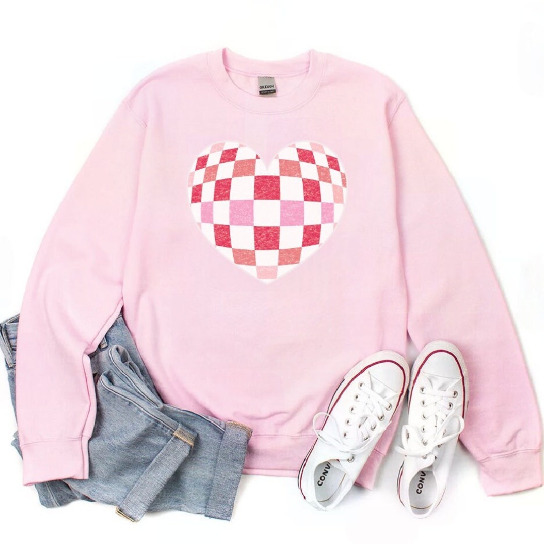 Heart PNG Distressed Trendy Checker Valentine Sublimation Vibes Groovy ...