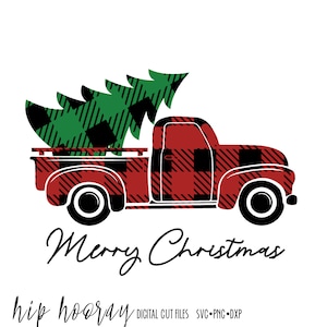 Christmas Truck SVG Green Buffalo Plaid SVG Tree Farm Nordic - Etsy