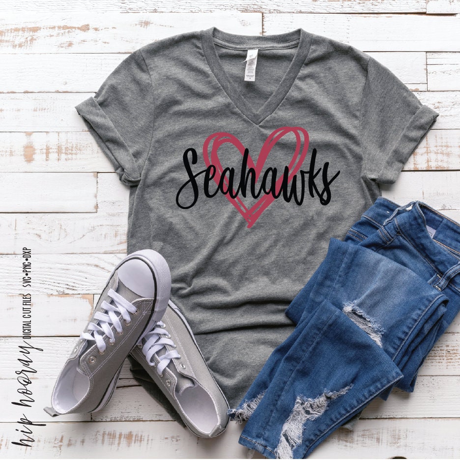 Seahawks Heart Svg Seahawk Football Baseball Volleyball Fastpitch Love ...