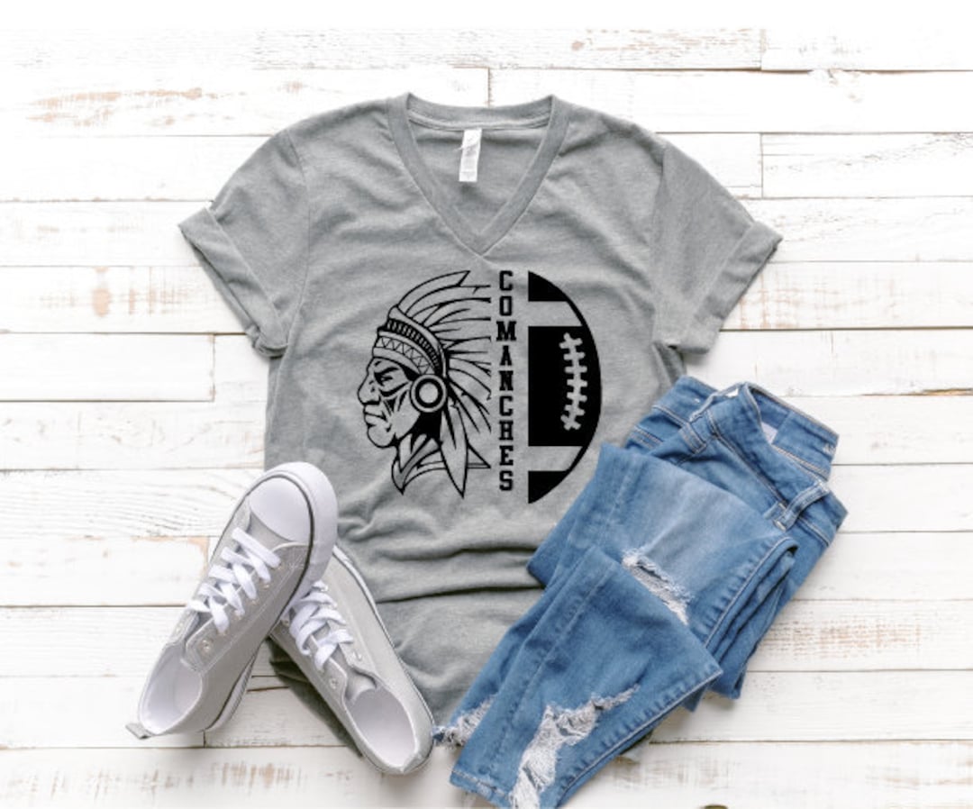Comanches SVG Football Comanche T-shirt Design Mascot Tailgate Grunge ...