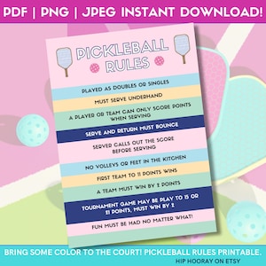 Printable Pickleball Rules Signs - Etsy